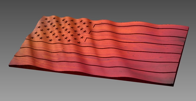 USA Wavy Flag - CNC File Flag , 3D STL Wavy Flag Model - Etsy