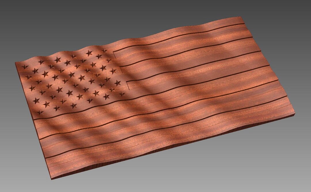 USA Wavy Flag - CNC File Flag , 3D STL Wavy Flag Model - Etsy