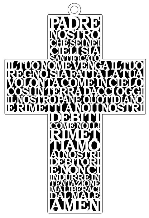 Our Father Cross in Italian Language Dxf Cdr Ai Svg Pdf - Etsy
