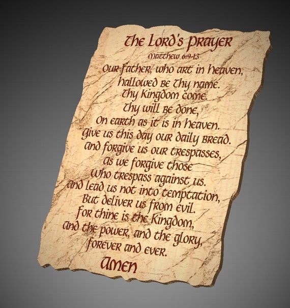 Our Father Prayer on Stone CNC File for Carving 3D STL Our - Etsy