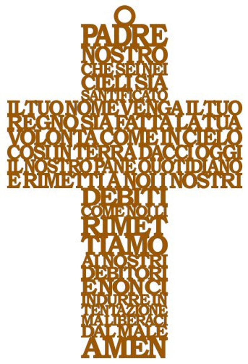 Our Father Cross in Italian Language Dxf Cdr Ai Svg Pdf - Etsy