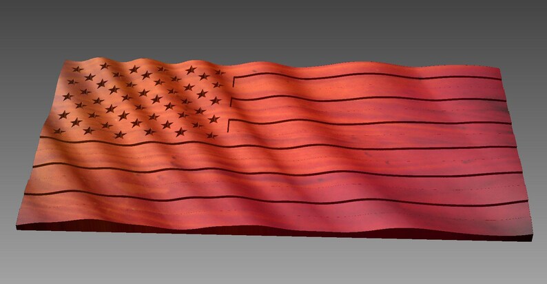 USA Wavy Flag - CNC File Flag , 3D STL Wavy Flag Model - Etsy