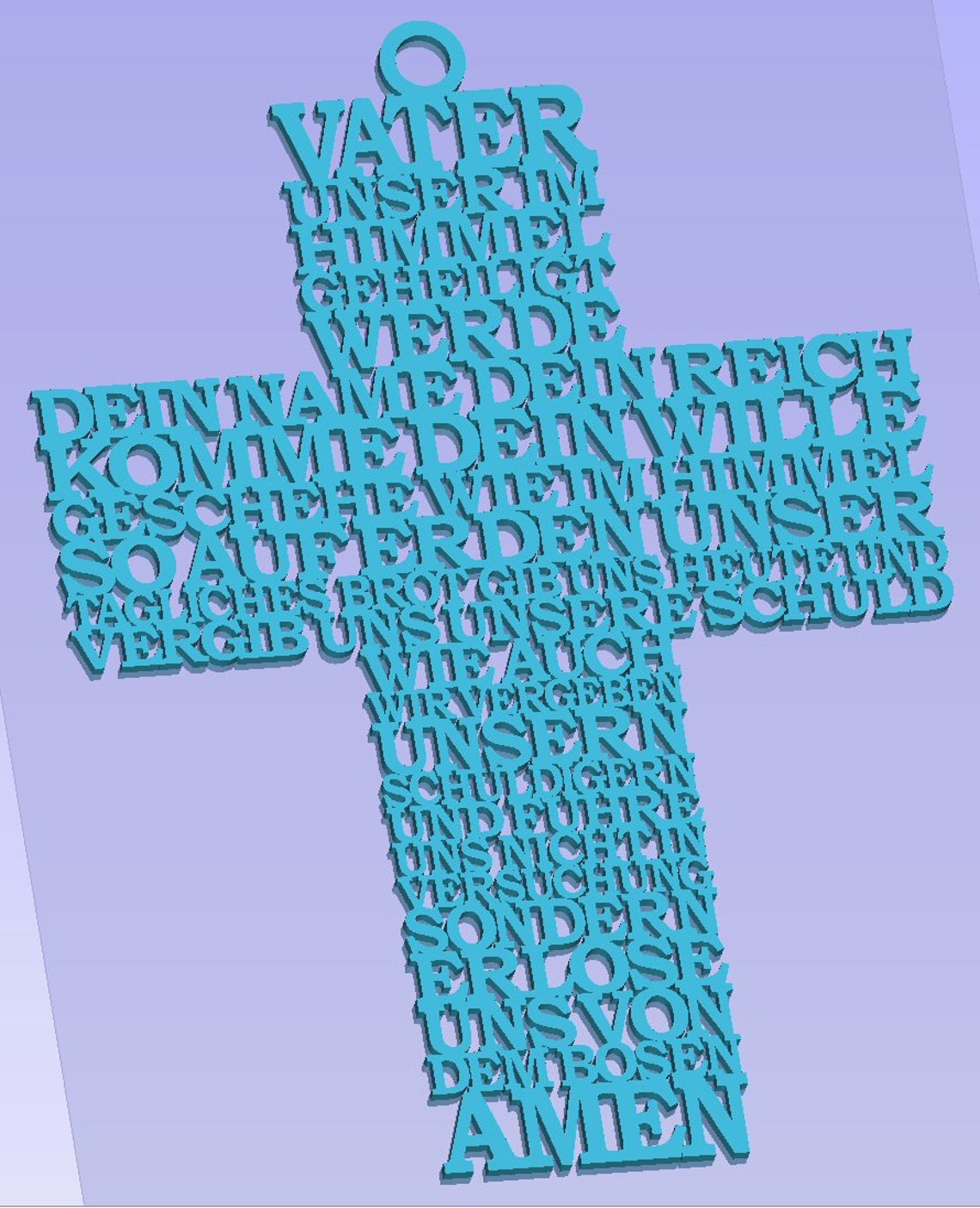 3D STL Model, Our Father (german) Cross Stl, Cross 3d Model, 3d Print ...
