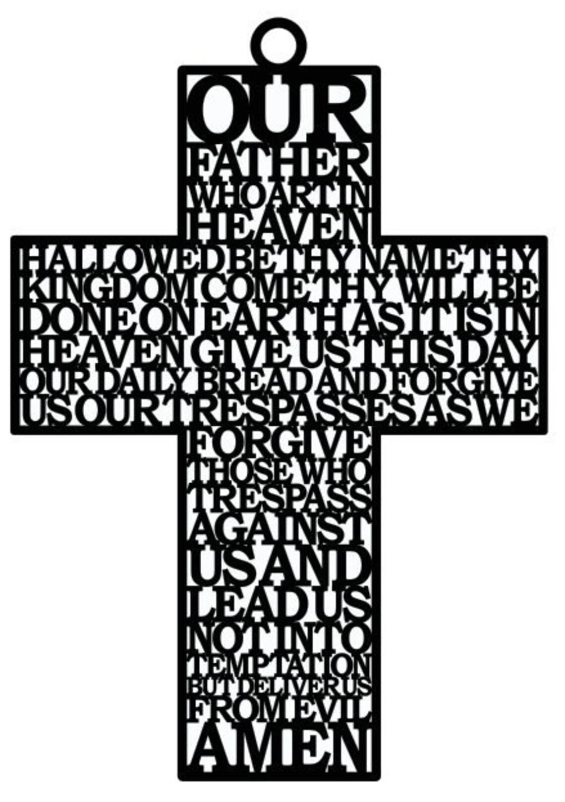 Our Father Cross in English - Etsy