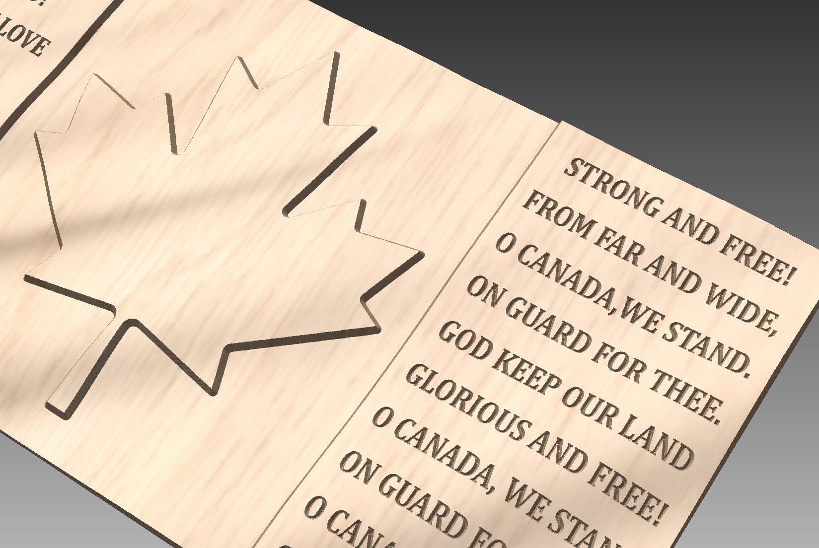 Canada Wavy Flag With Anthem - CNC File Flag , Flag With Anthem, 3D STL ...