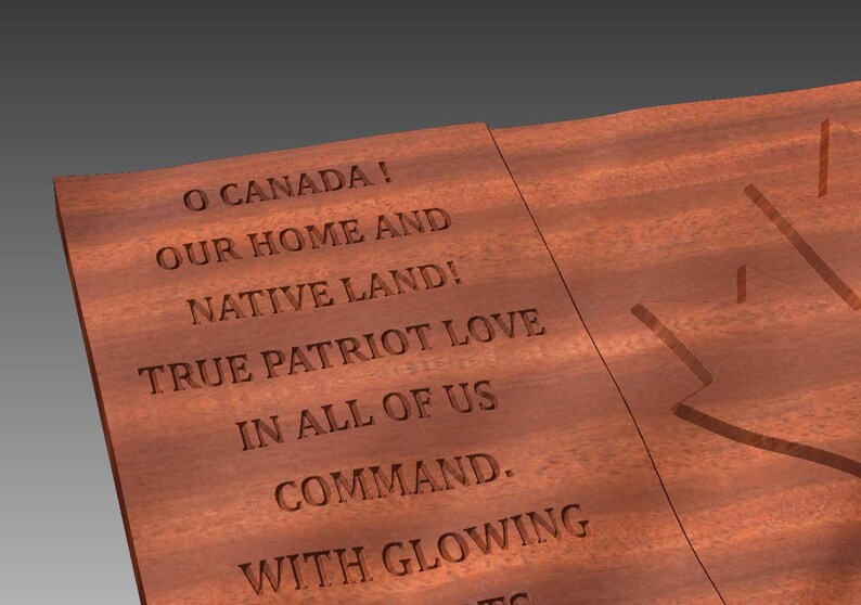 Canada Wavy Flag With Anthem - CNC File Flag , Flag With Anthem, 3D STL ...