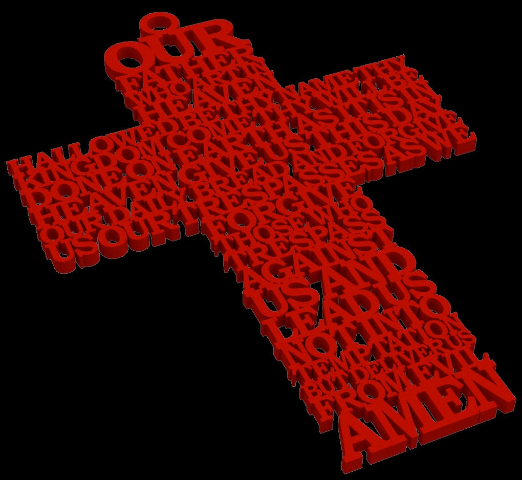 3D STL Model, Our Father (english) Cross Stl, Cross 3d Model, 3d Print ...
