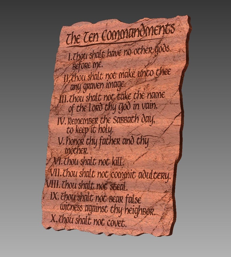 The Ten Commandments on Stone - CNC File for Carving, 3D STL Ten ...