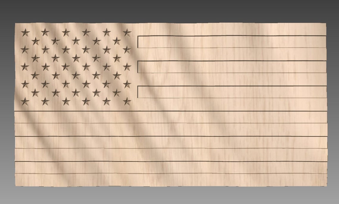 USA Wavy Flag CNC File Flag 3D STL Wavy Flag Model - Etsy