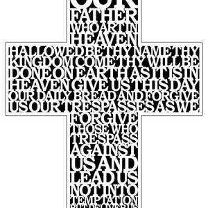 Our Father Cross in English - Etsy