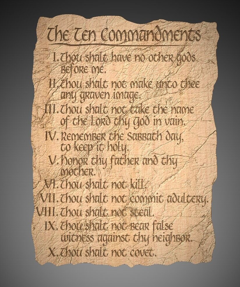 The Ten Commandments on Stone - CNC File for Carving, 3D STL Ten ...