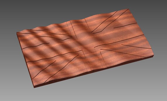 UK Wavy Modern Flag CNC File Flag 3D STL Wavy Flag Model | Etsy
