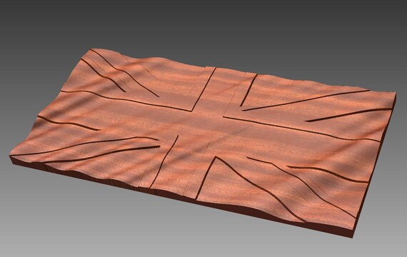 UK Wavy Classic Flag CNC File Flag 3D STL Wavy Flag Model - Etsy