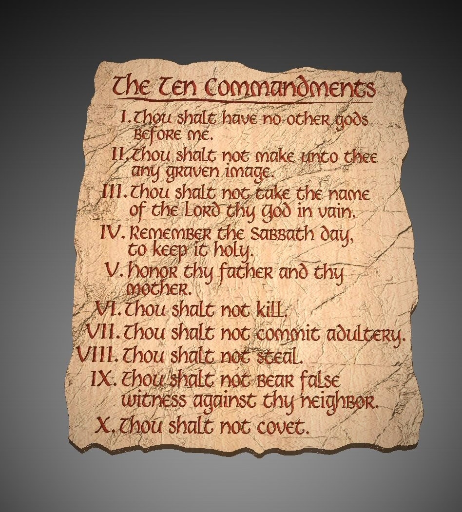 The Ten Commandments on Stone - CNC File for Carving, 3D STL Ten ...