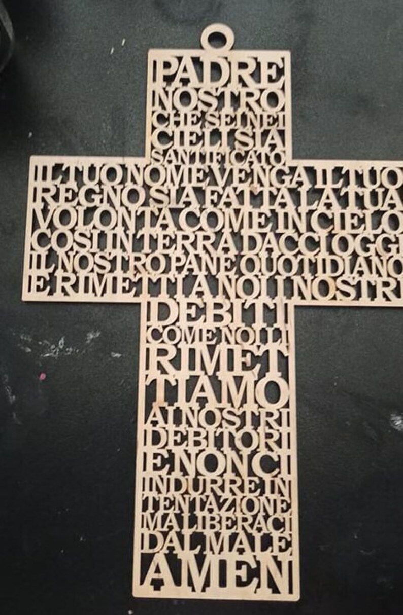 Our Father Cross in Italian Language Dxf Cdr Ai Svg Pdf - Etsy