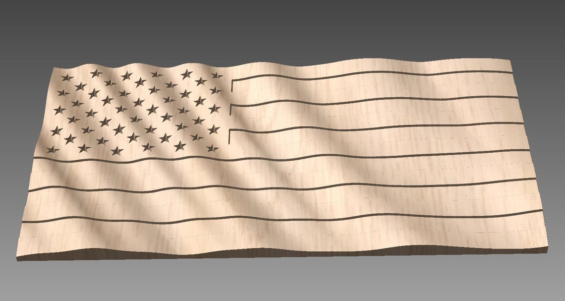 USA Wavy Flag CNC File Flag 3D STL Wavy Flag Model - Etsy