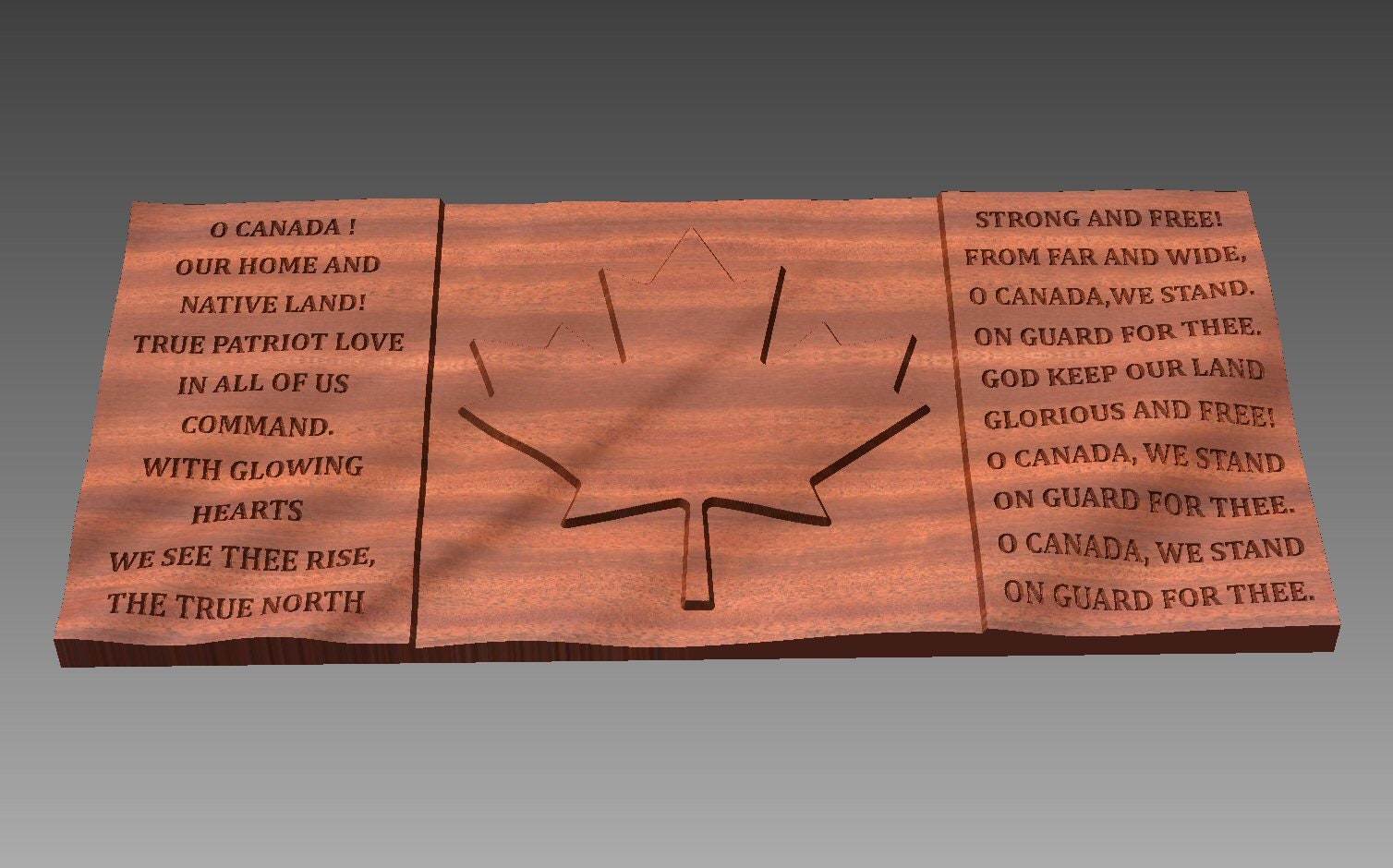 Canada Wavy Flag With Anthem - CNC File Flag , Flag With Anthem, 3D STL ...