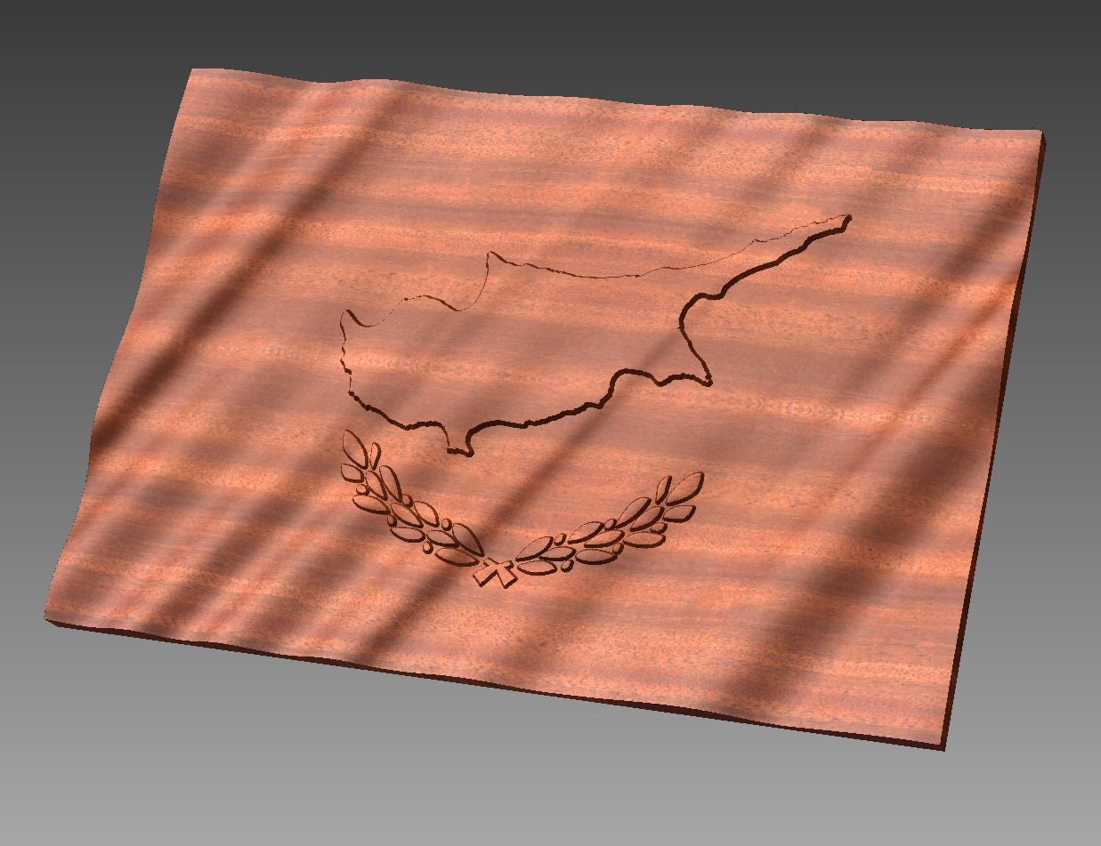 Cyprus Wavy Flag CNC File Flag , 3D STL Wavy Flag Model - Etsy