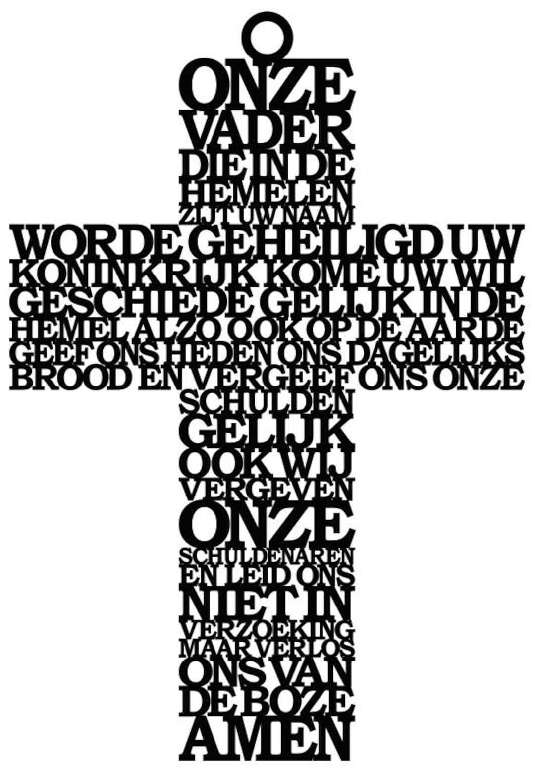 Our Father Cross in Dutch Language - Etsy
