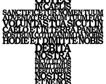 Our Father Cross in Latin - Etsy