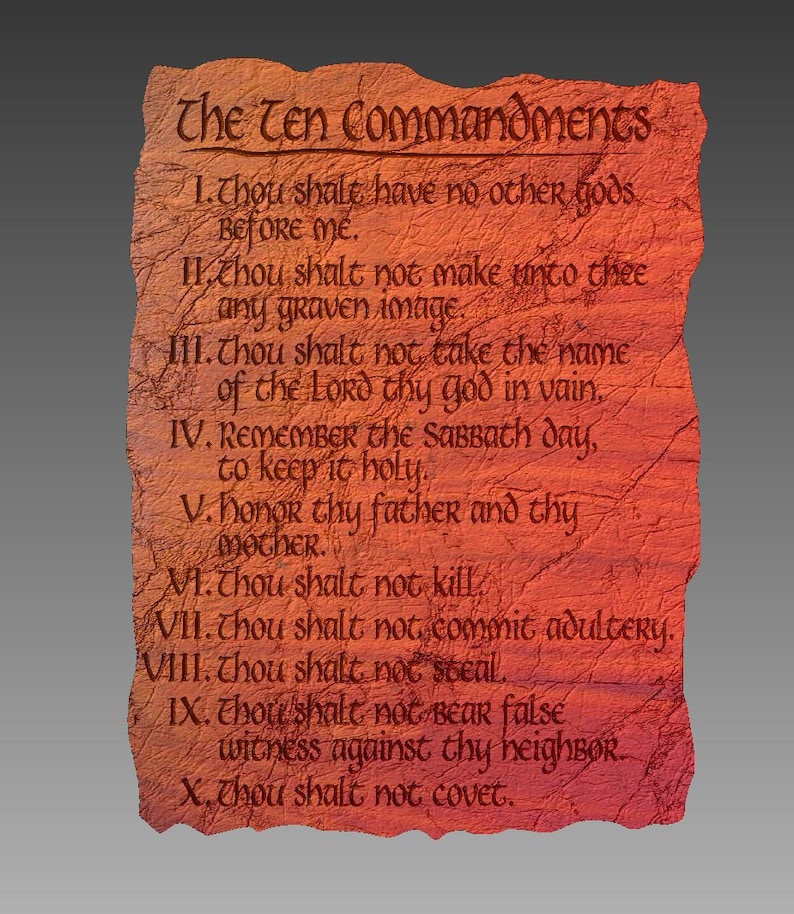 The Ten Commandments on Stone - CNC File for Carving, 3D STL Ten ...