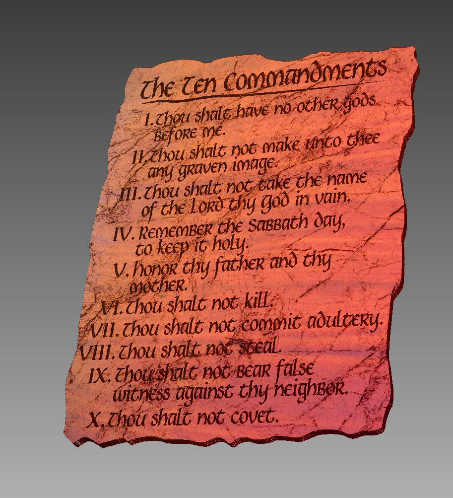 The Ten Commandments on Stone - CNC File for Carving, 3D STL Ten ...