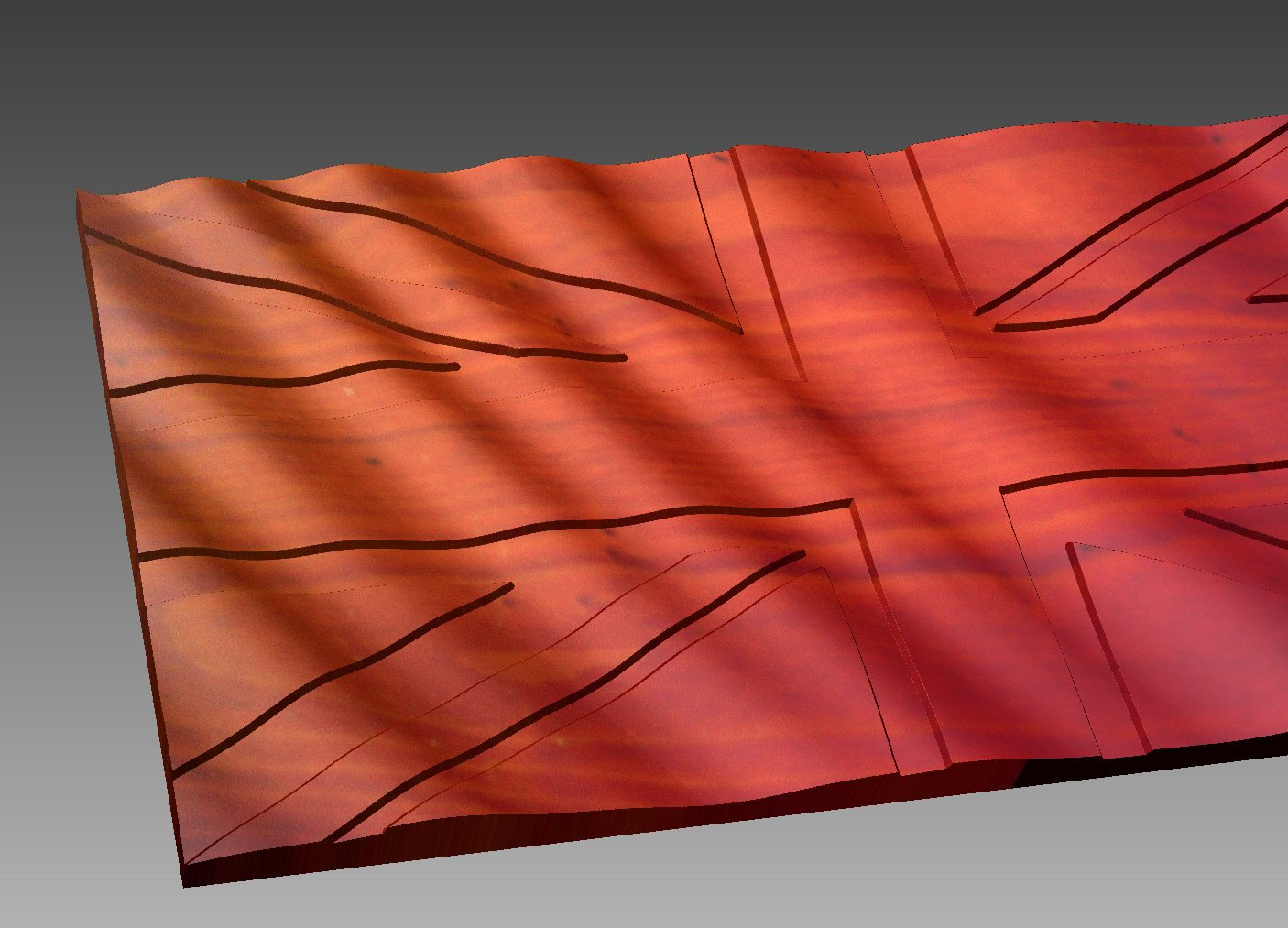 UK Wavy Modern Flag CNC File Flag , 3D STL Wavy Flag Model - Etsy