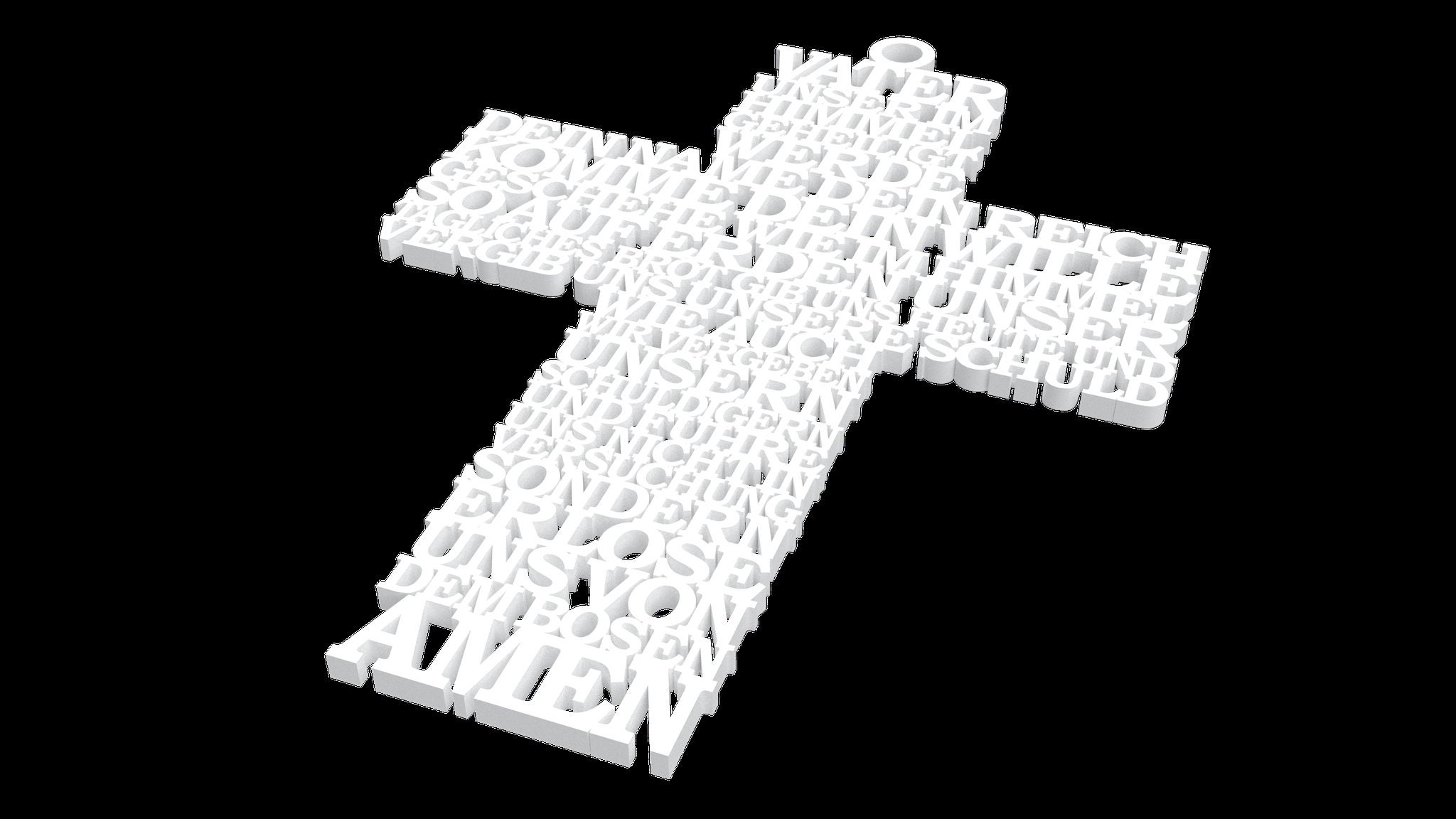 3D STL Model, Our Father (german) Cross Stl, Cross 3d Model, 3d Print ...