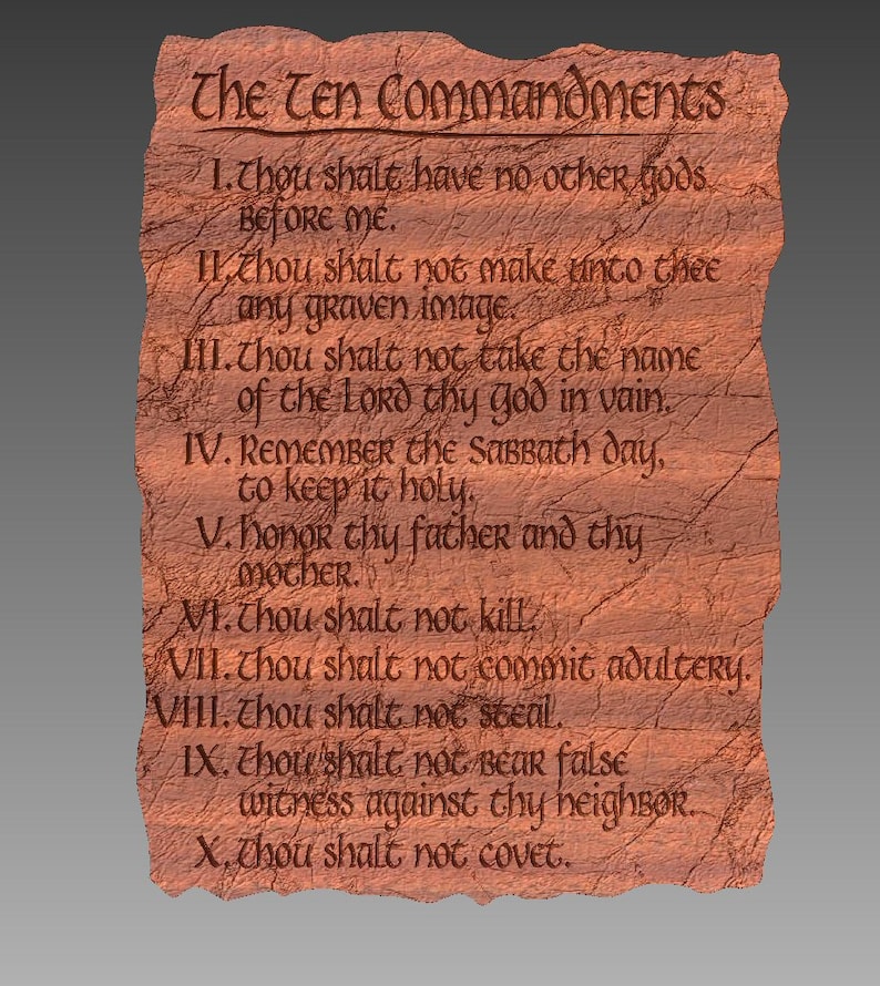 The Ten Commandments on Stone - CNC File for Carving, 3D STL Ten ...