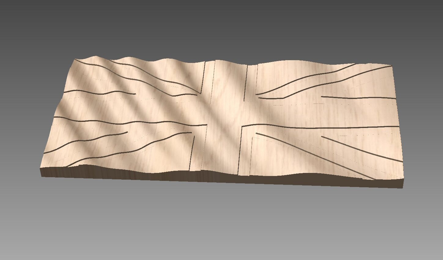 UK Wavy Modern Flag CNC File Flag 3D STL Wavy Flag Model | Etsy
