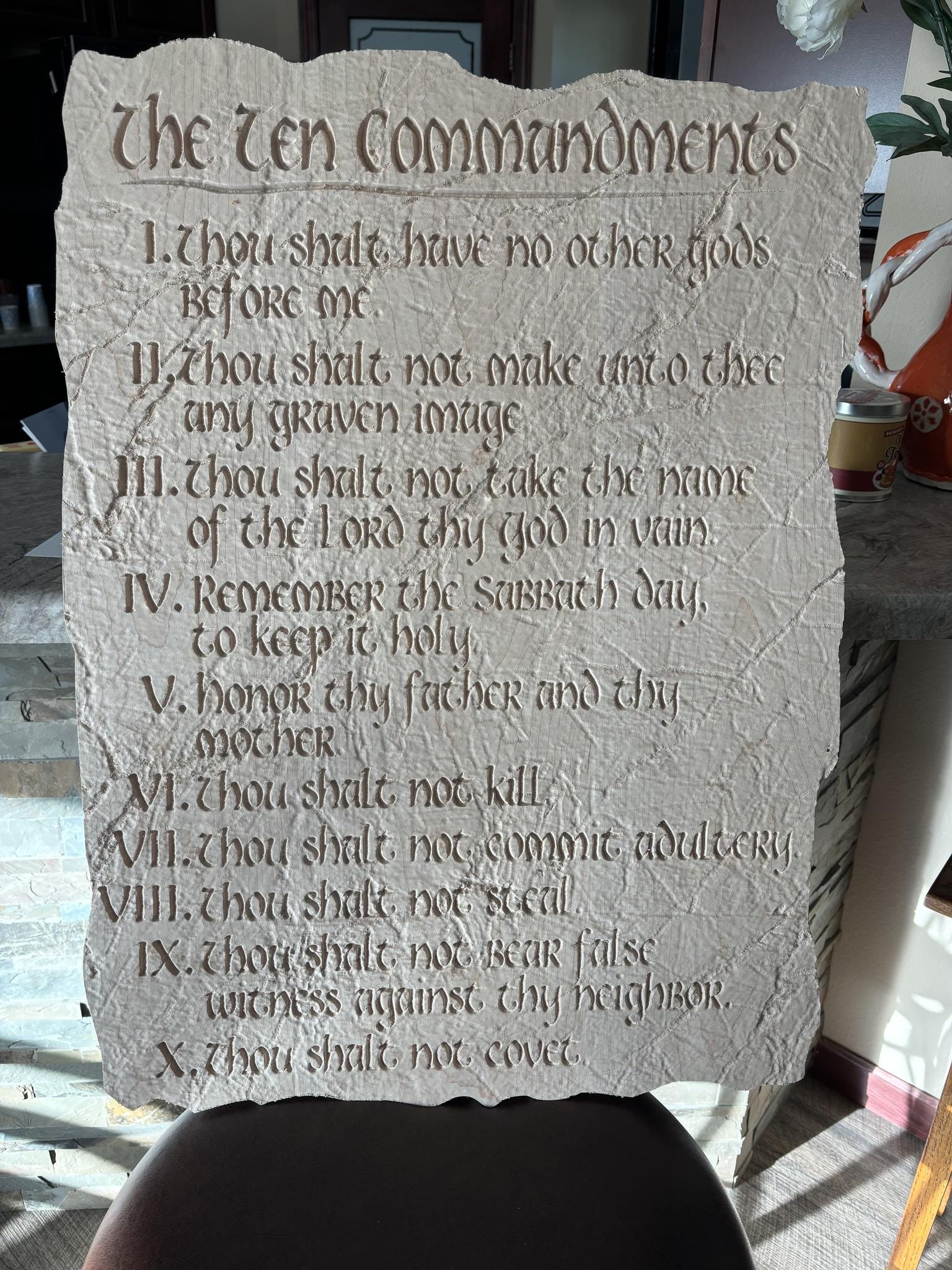The Ten Commandments on Stone - CNC File for Carving, 3D STL Ten ...