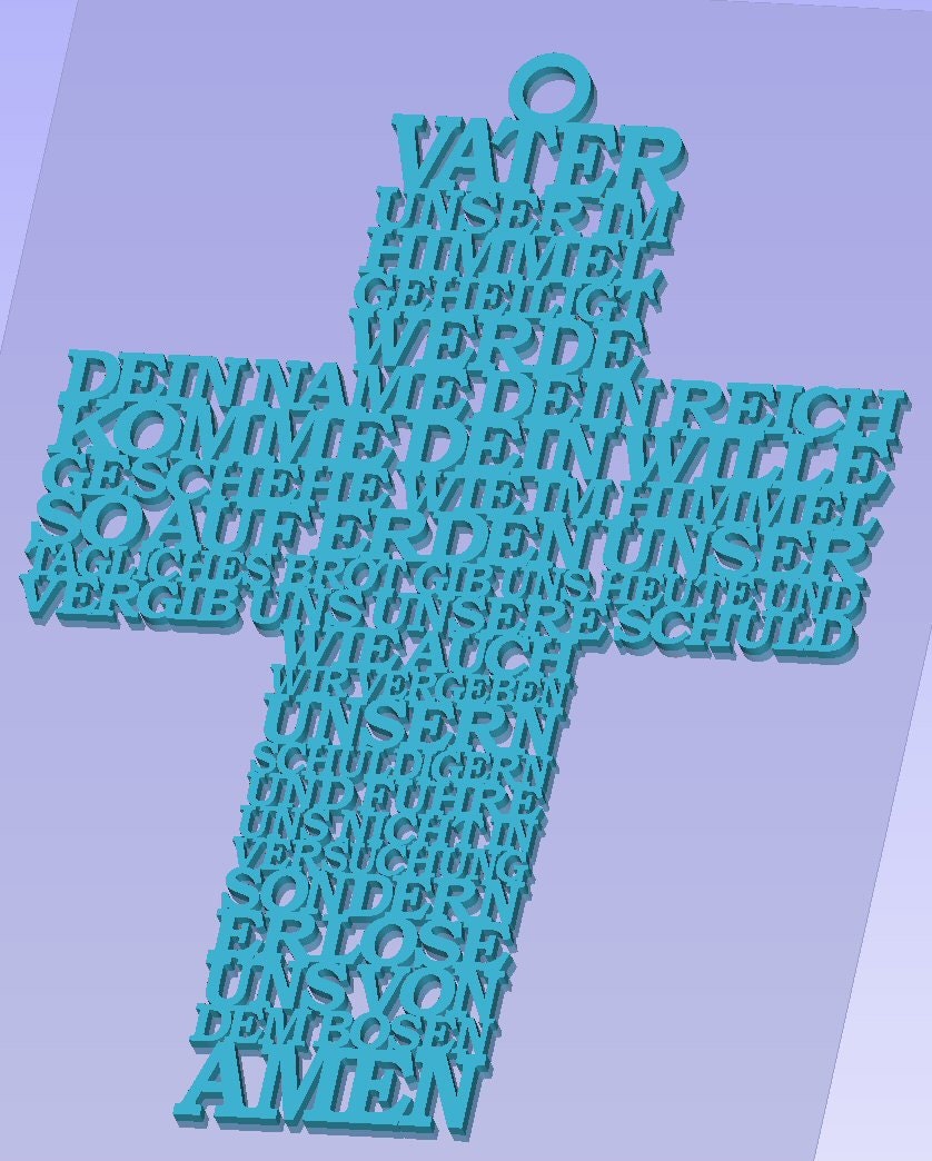 3D STL Model, Our Father (german) Cross Stl, Cross 3d Model, 3d Print ...