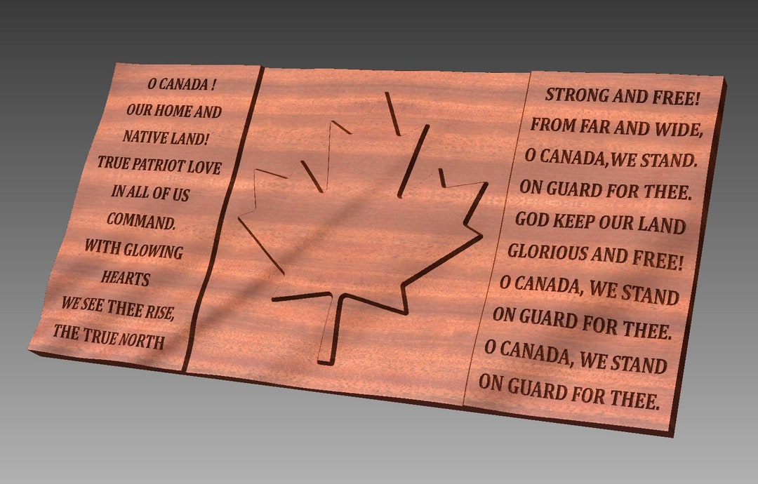 Canada Wavy Flag With Anthem - CNC File Flag , Flag With Anthem, 3D STL ...