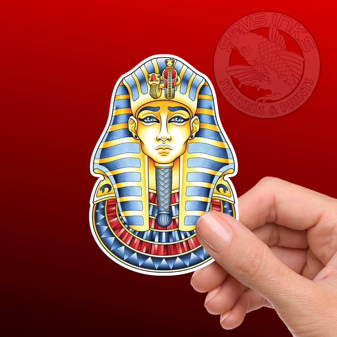 King Tut Mask Art Print Sticker Egyptian Pharaoh Tutankhamun - Etsy