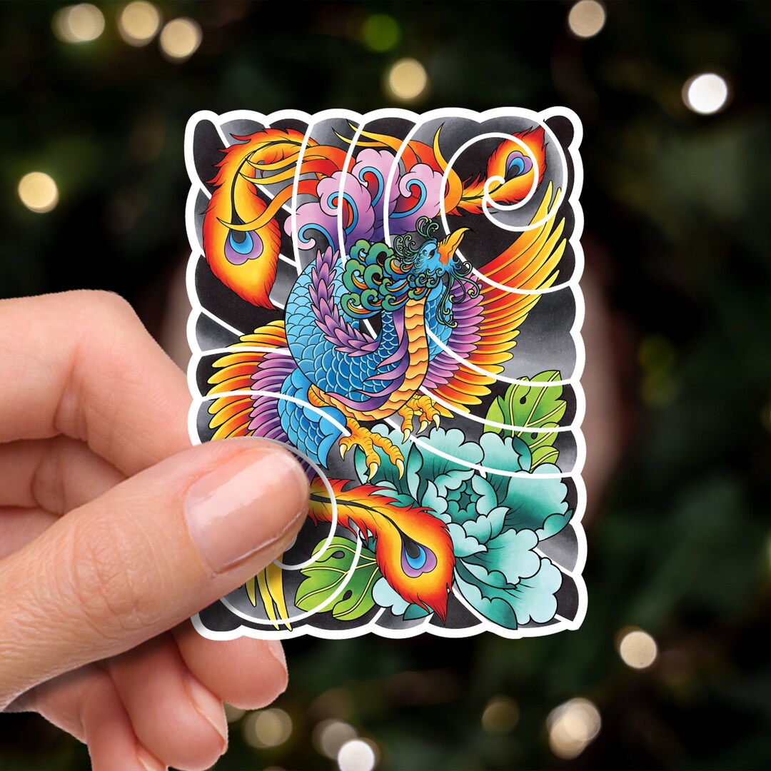 Phoenix Traditional Hand Drawn Irezumi Tattoo Flash Fine Art Waterproof ...