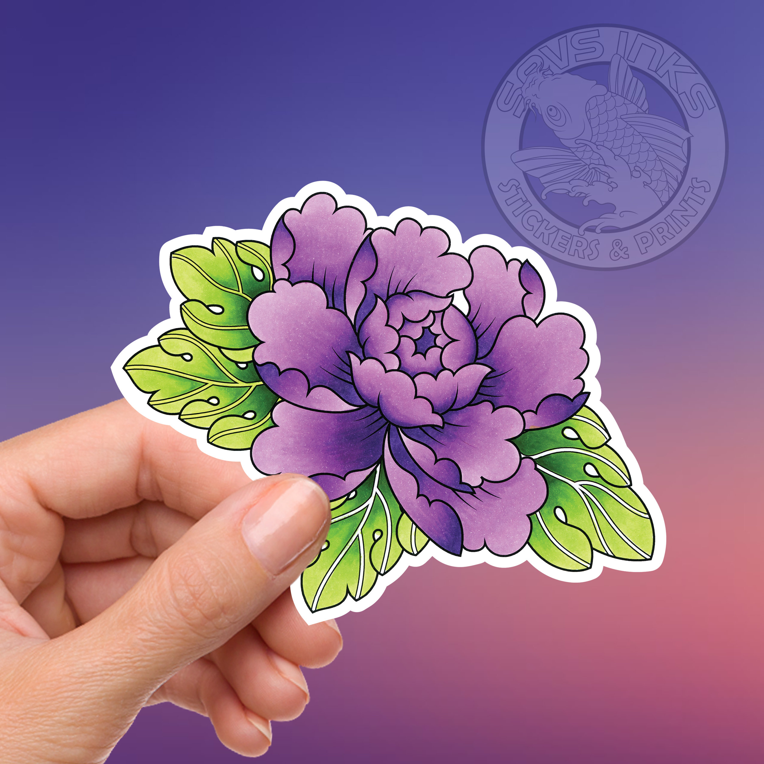 Purple Peonies Tattoos
