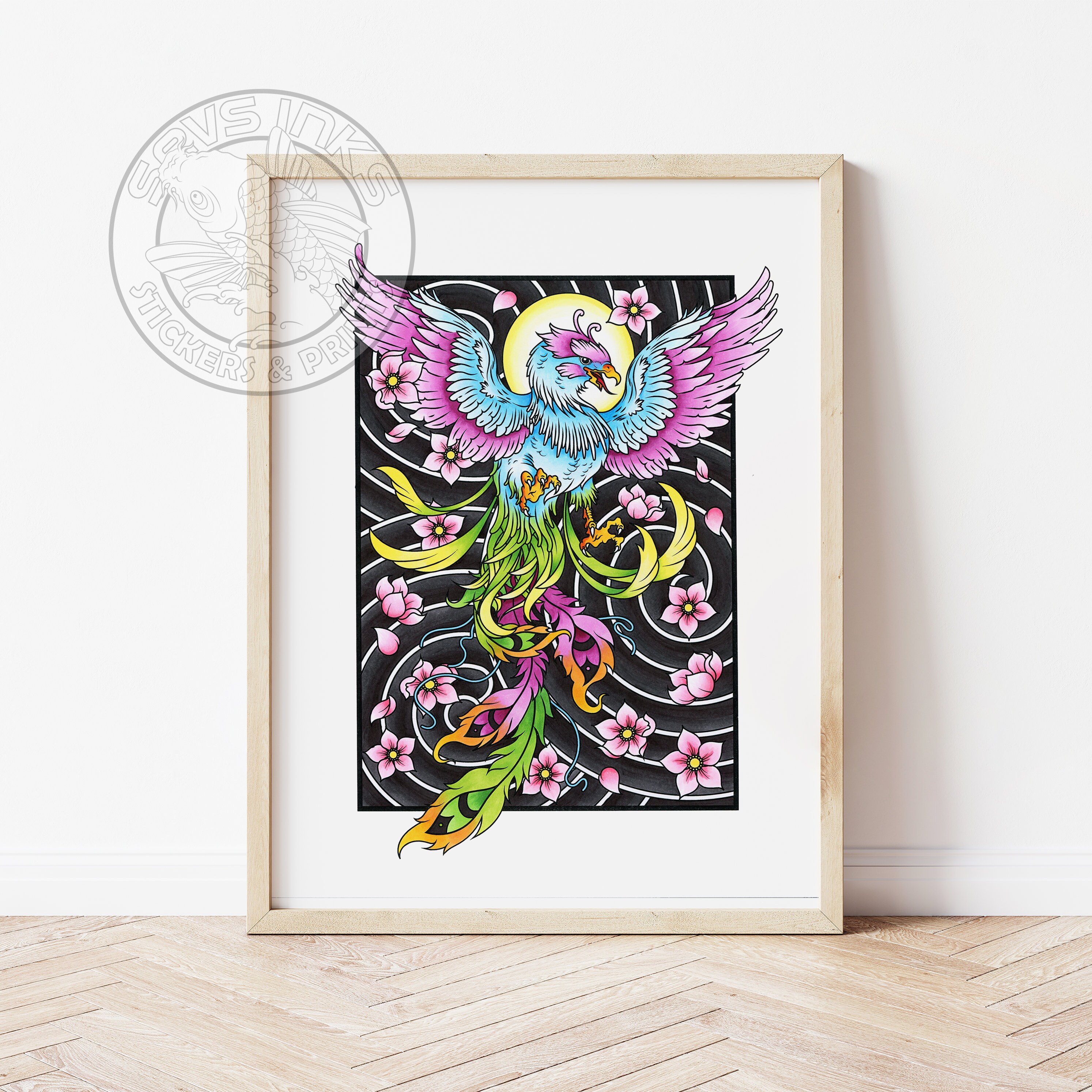 Traditional Japanese Phoenix Art