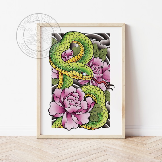 Traditional Japanese Snake Tattoos
