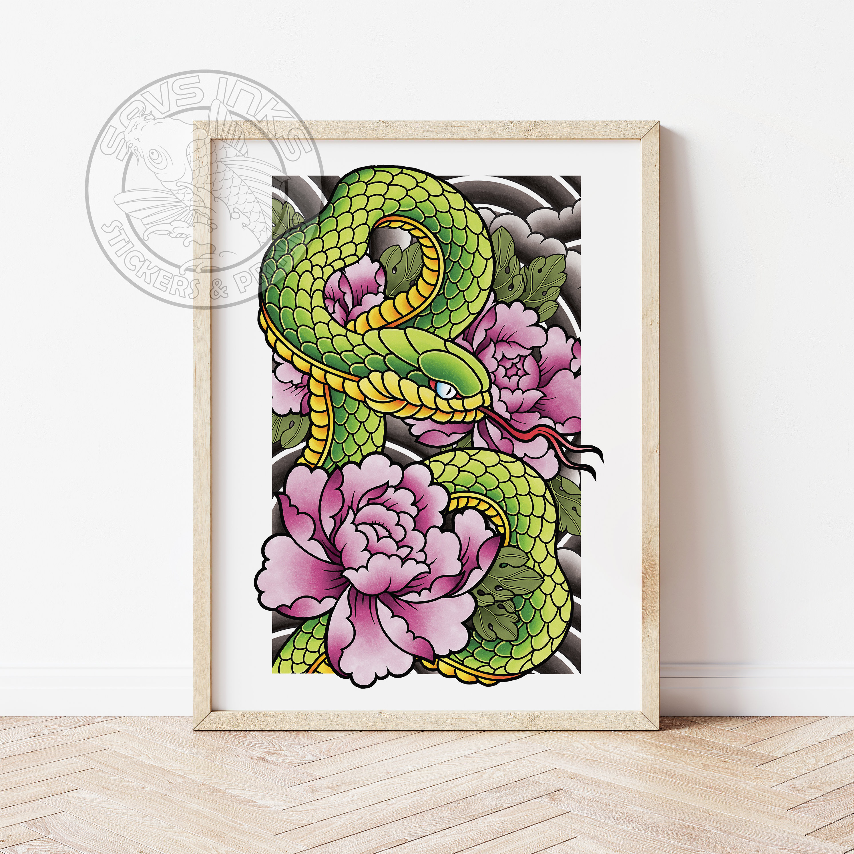 Traditional Japanese Snake Tattoo