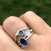 Blue Topaz Stack Ring. Silver Stack Ring, Enamel Ring, London Blue Topaz Pebble Ring, Pebble ...