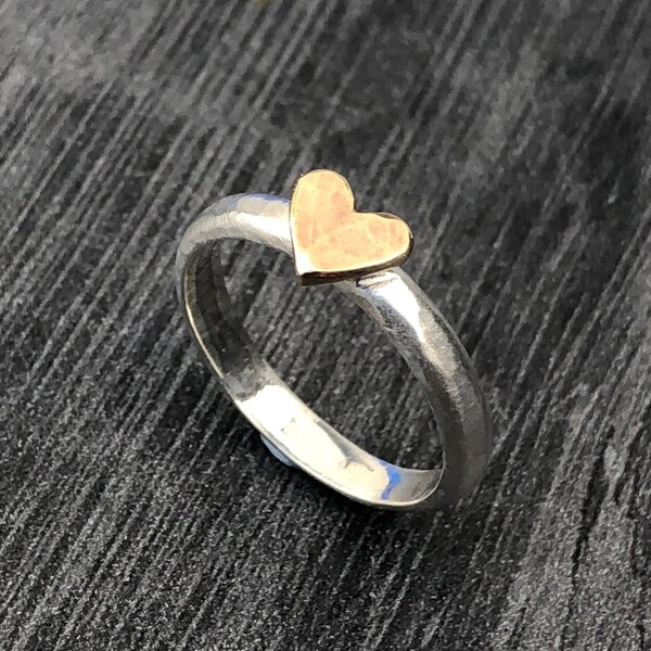 Gold Heart Ring - Etsy