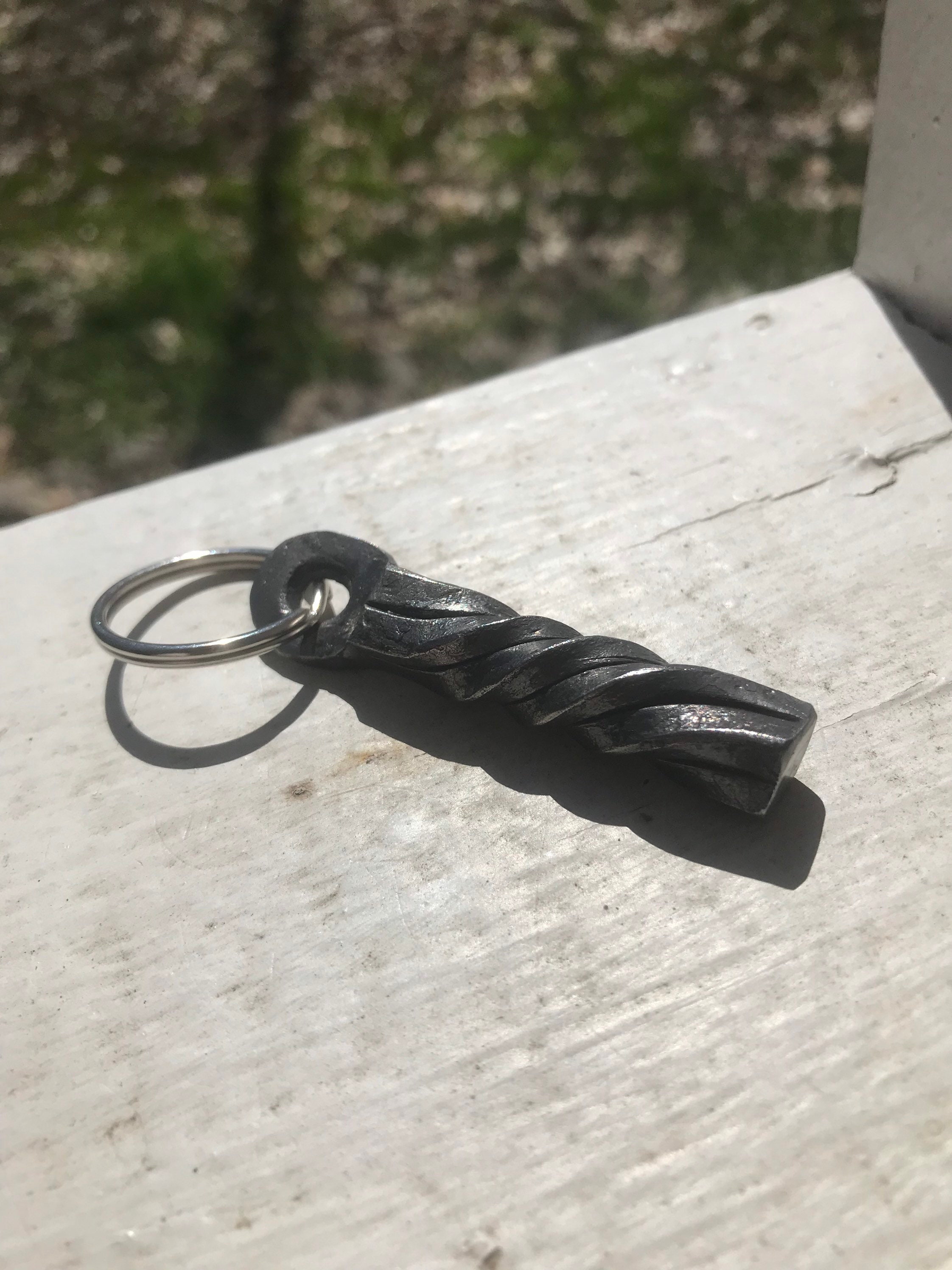 Forged Twist Keychain - Etsy