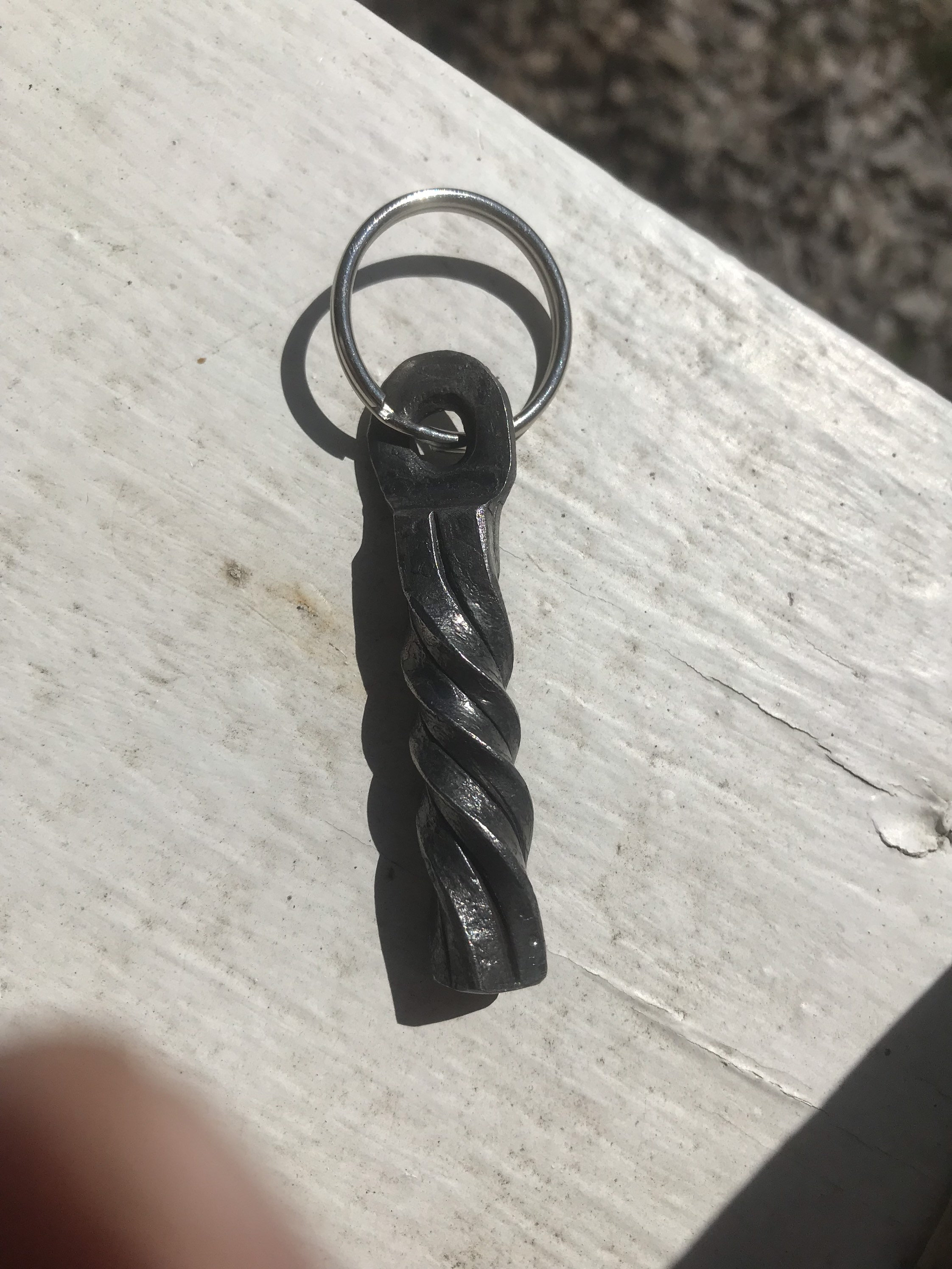 Forged Twist Keychain - Etsy