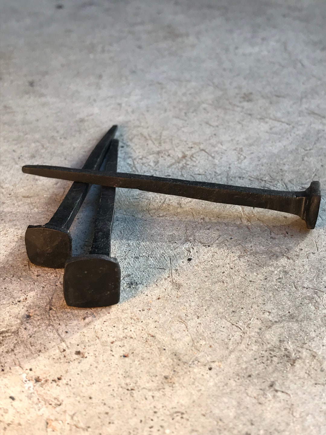 Set of 3 Handmade Square Nails, Forged by Blacksmith, 4 Inch Length - Etsy