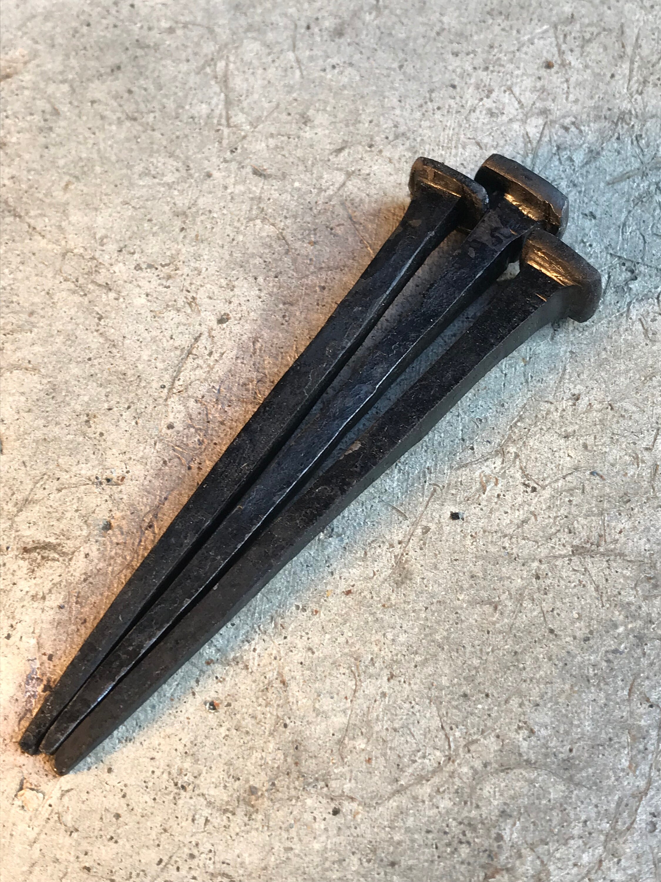 Set of 3 Handmade Square Nails, Forged by Blacksmith, 4 Inch Length - Etsy