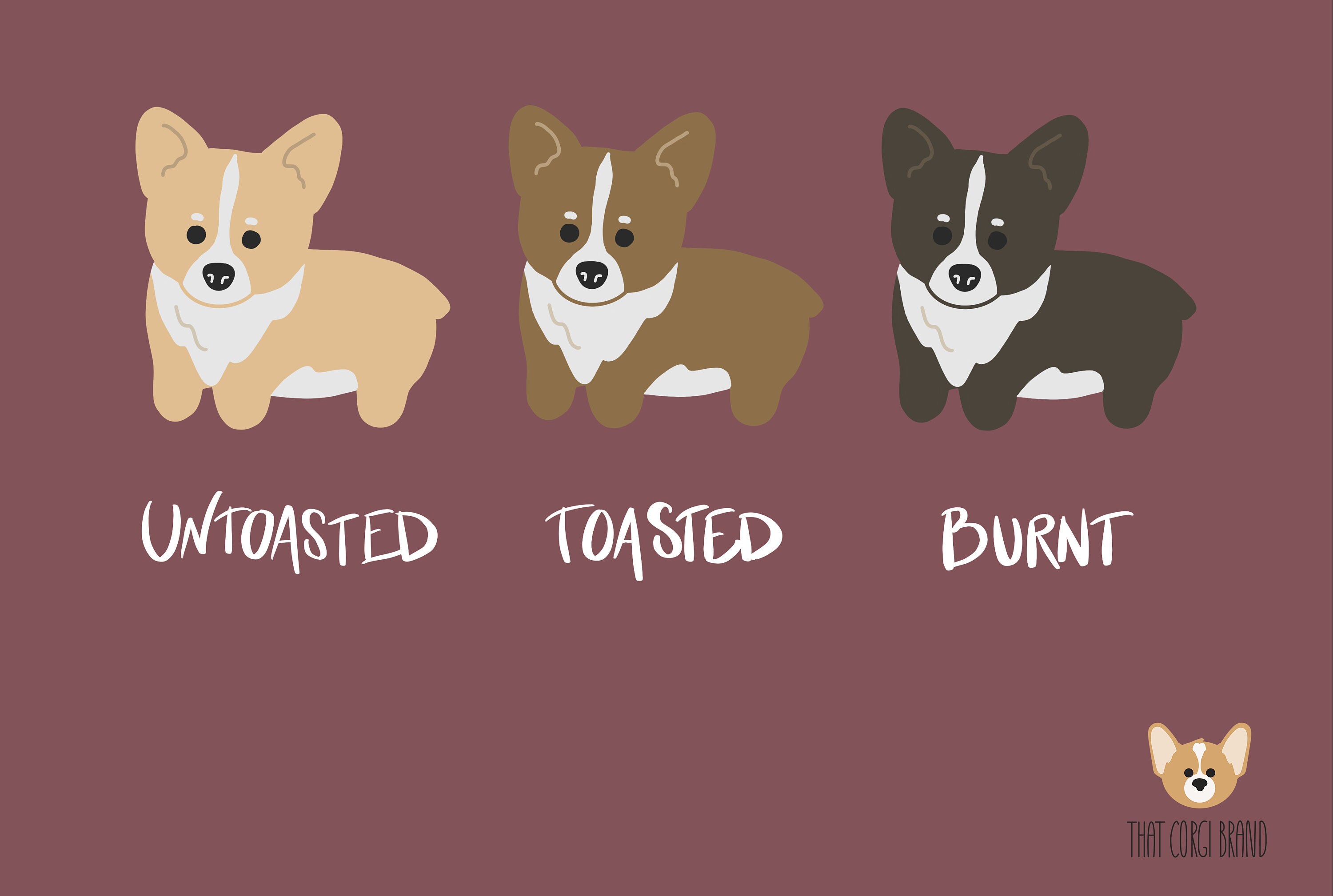 Funny Corgi Untoasted Toasted Burnt Tshirt | Etsy