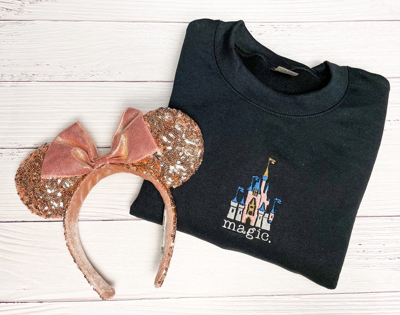 Magic Kingdom Embroidered Sweatshirt | Embroidery Magic Castle Disney ...