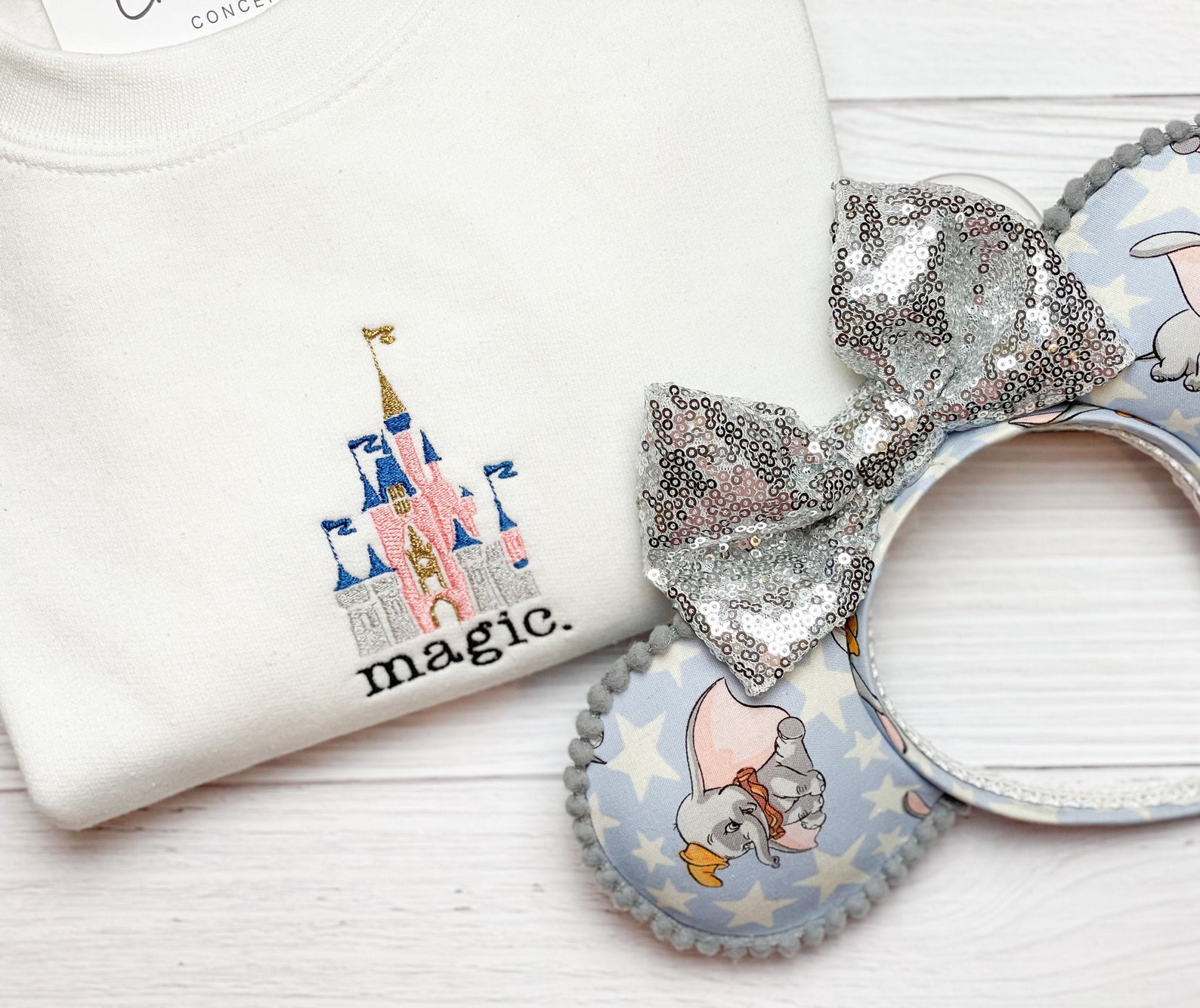 Magic Kingdom Embroidered Sweatshirt | Embroidery Magic Castle Disney ...