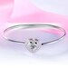 Dancing Stone 5.7 Mm Bangle Heart 925 Sterling Silver - Etsy