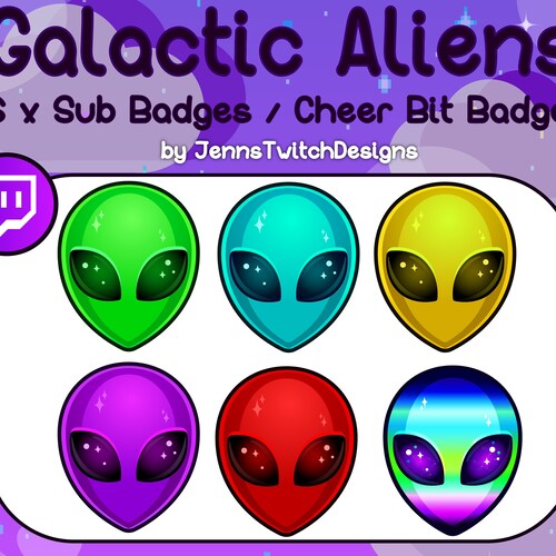 Cute Alien Badges /twitch Sub Badges / Aesthetic /kawaii/ Bit | Etsy